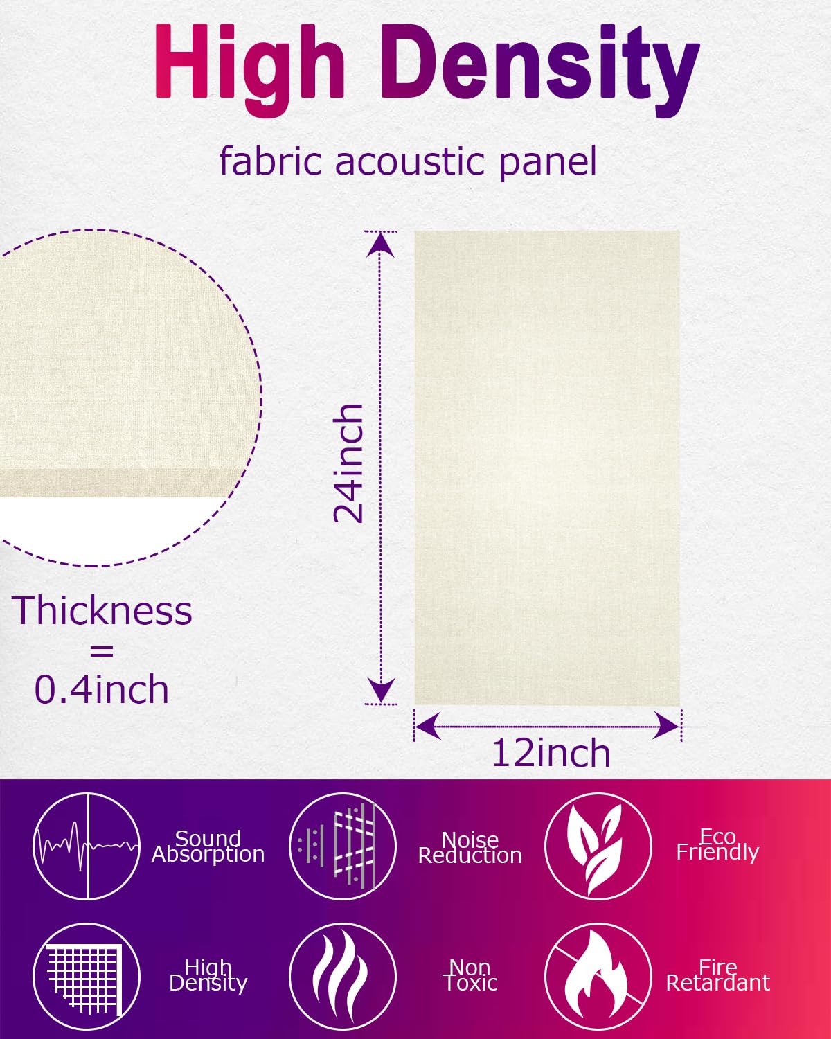 BUBOS Acoustic Wood Wall Panels,2 Pack 94.49β x 12.8β Wood Slat Wall Panels,Soundproof Wall Panels for Living Room,Bedroom,Kitchen & Offices (Red, 24β x 12β)