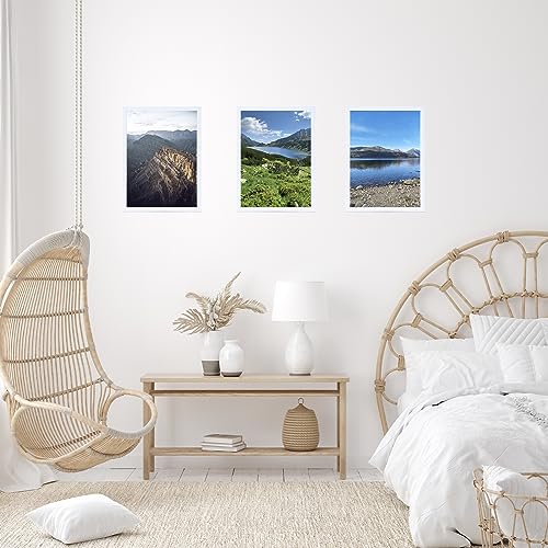 JCJMY 11x15 inch Picture Frame, Horizontal and Vertical Formats for Wall Hanging, 11 x 15 Wall Gallery Poster Photo Frame with Durable Shatter Resistant Plexiglass, White