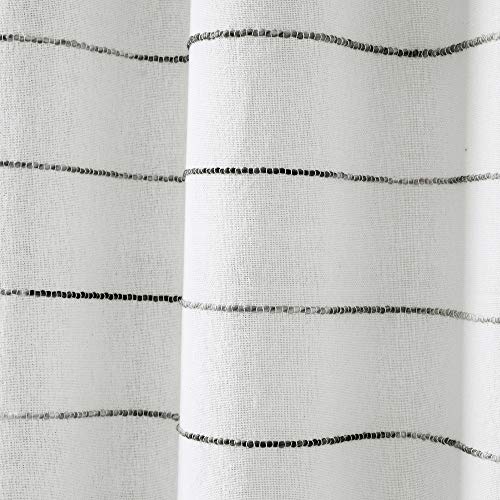 Lush Decor Ombre Stripe Yarn Dyed Cotton Shower Curtain, 72" x 72", Gray