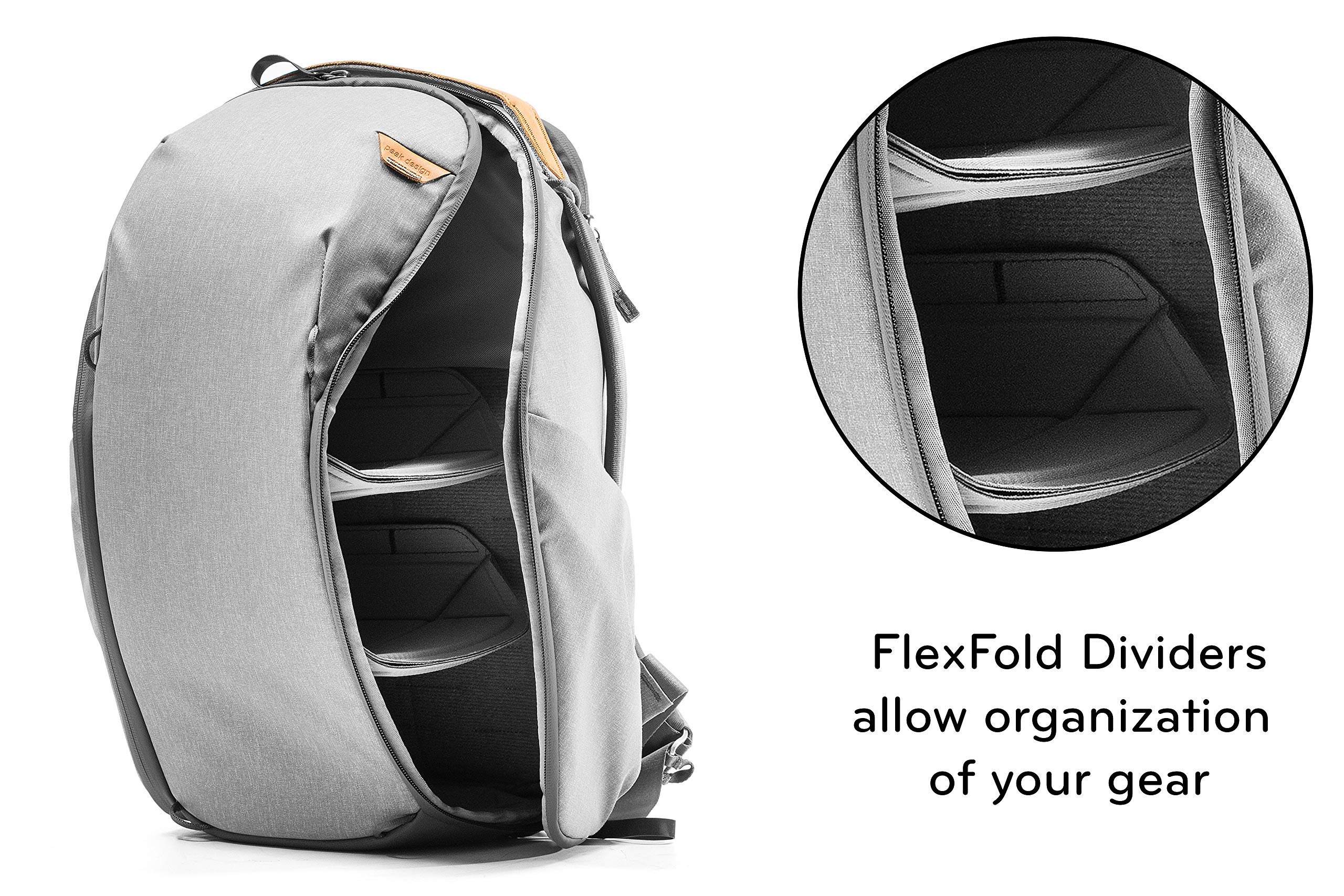 Peak Design Everyday Backpack Zip 15L Ash, Carry-on Backpack with Laptop Sleeve (BEDBZ-15-AS-2)