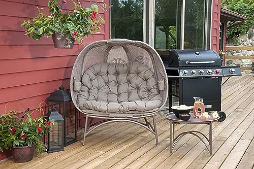 Flowerhouse Cozy 4-Legged Metal Outdoor Pumpkin Lounge Chair Dreamcatcher Sand