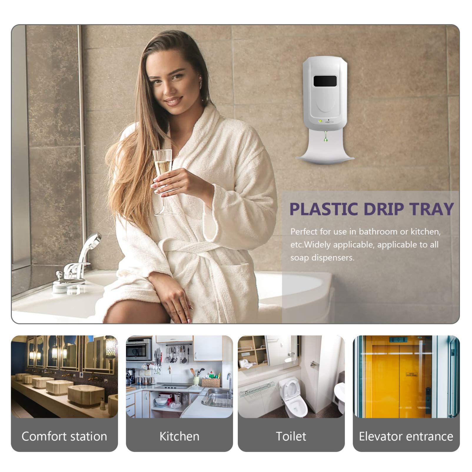 Cabilock Lip Gloss Containers 5pcs Spray Drip Tray Droplet Tray Wall Soap Dispenser Drip Trays Automatic Hand Dispenser Tray Soap Liquid Dispenser Drip Catcher Tray Black Serving Tray