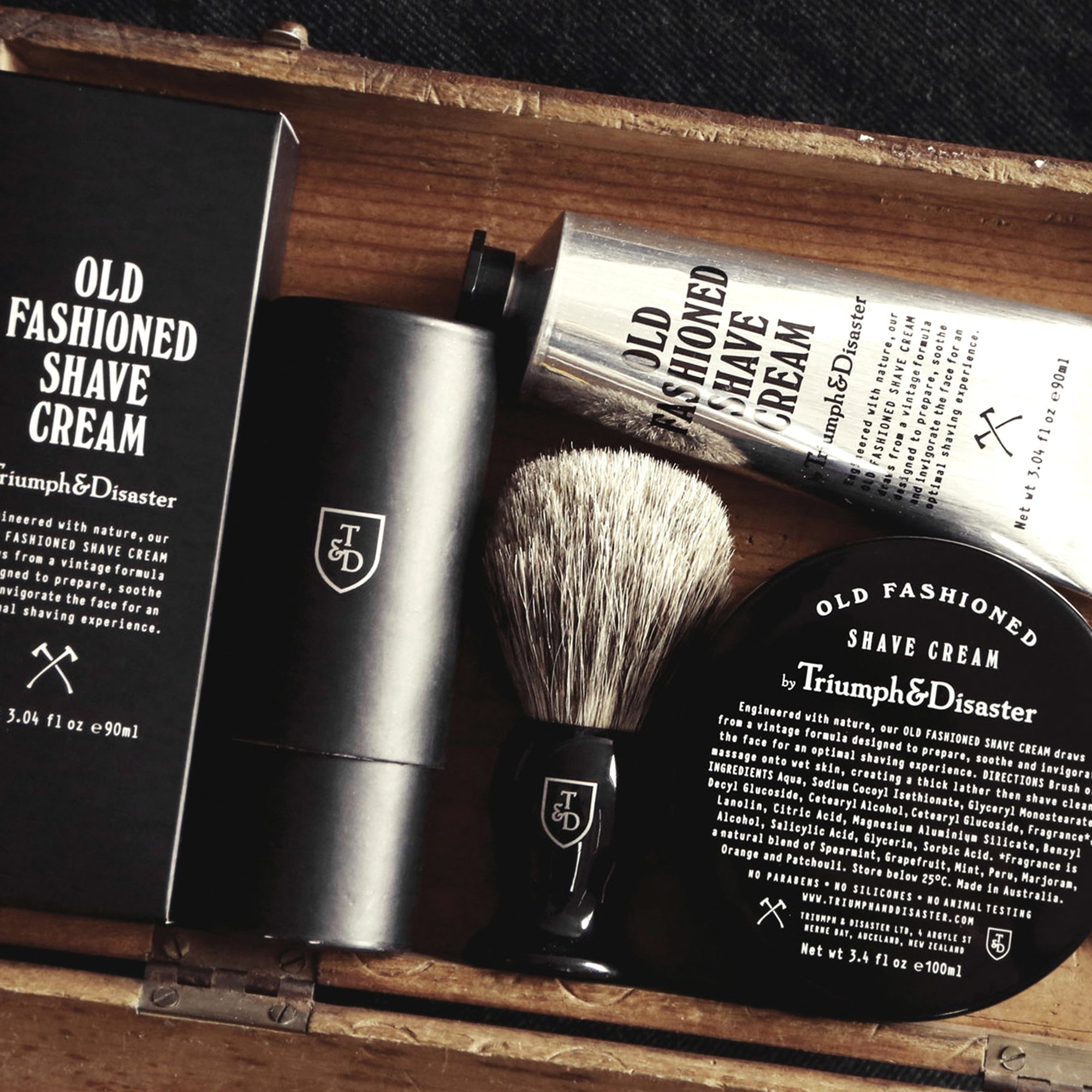 Triumph & Disaster | Old Fashioned Shave Cream Jar | Shaving Lotion for Sensitive Skin - Alcohol Free, 3.4 oz (100+ shaves)