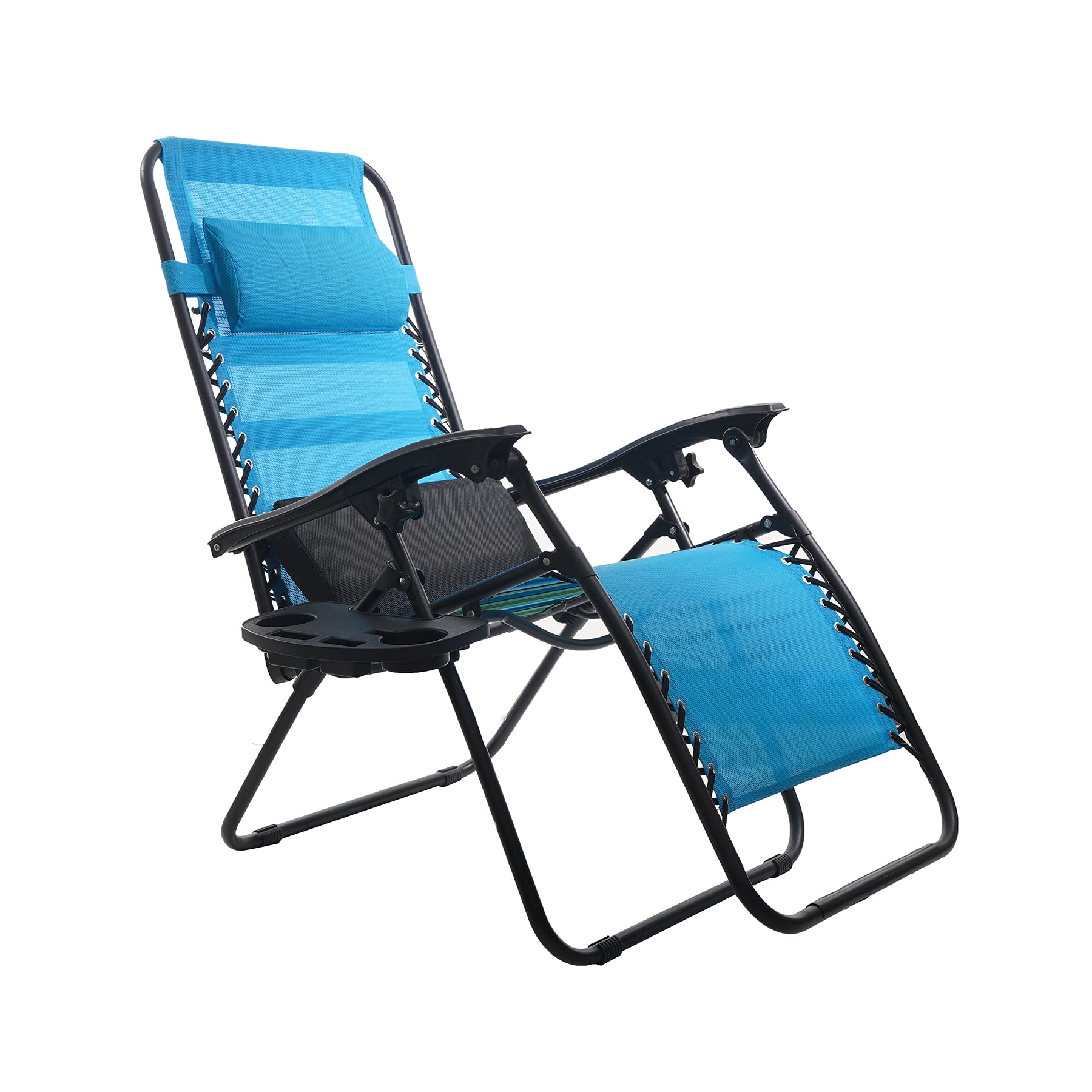 Hanperal 2Pack Zero Gravity Chair Cup Holder for Zero Gravity Chair, Upgraded Version Cup Holder, Universal Clip On Chair Table with Mobile Device Slot and Snack Tray/Black