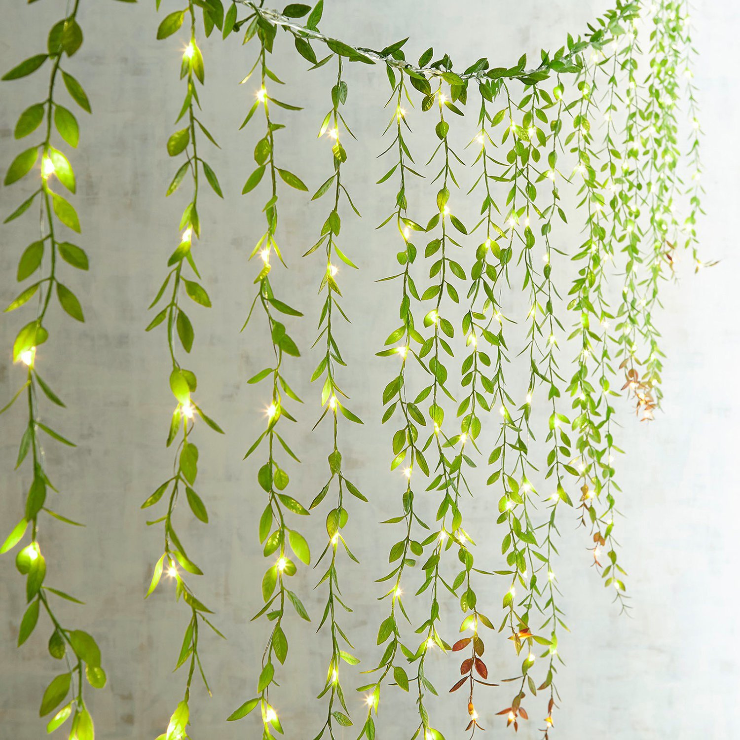 Lvydec 6pcs Artificial Vines Fake Greenery Garland Willow Leaves with Total 30 Stems Hanging for Wedding Party Home Garden Wall Decoration