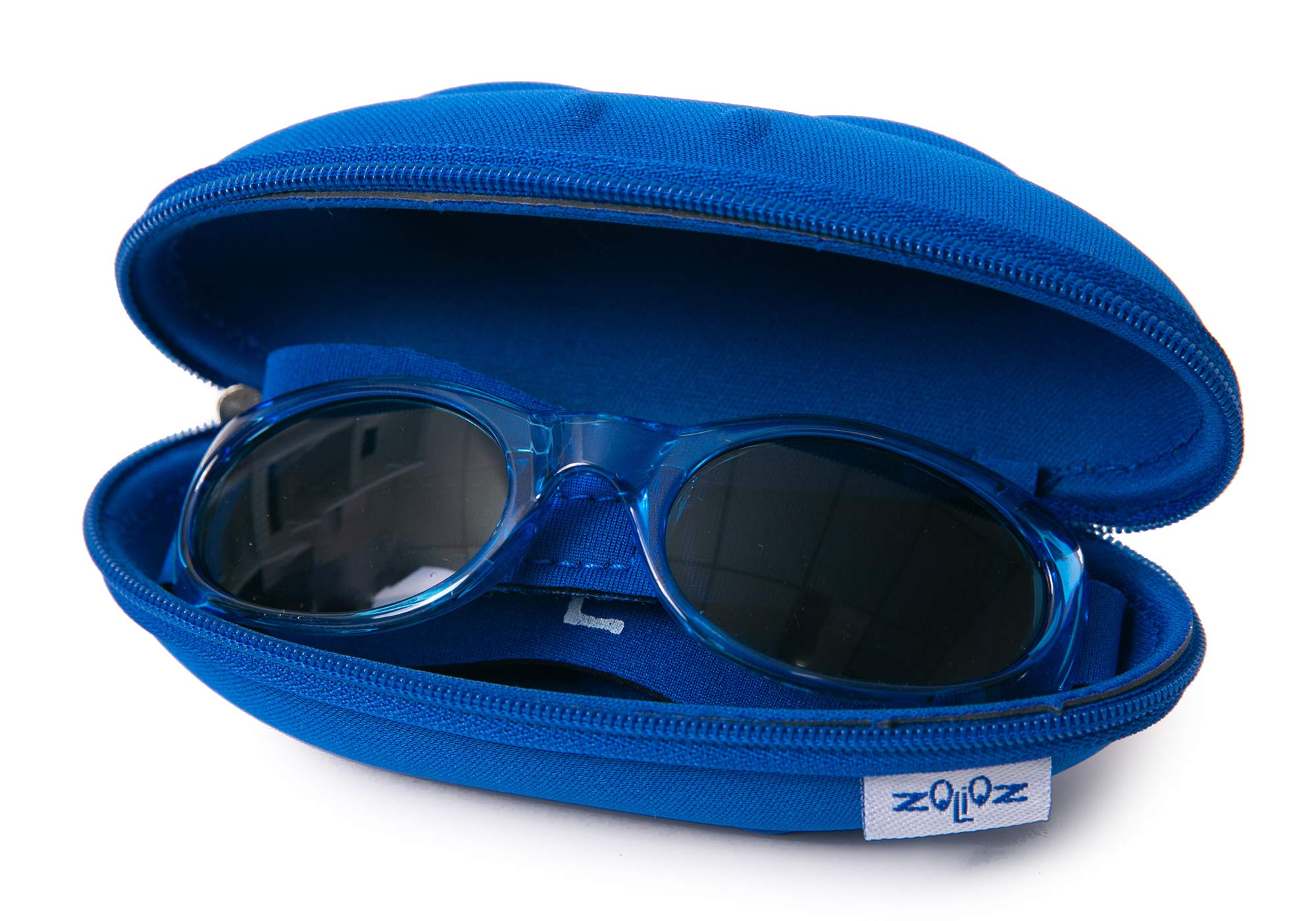 Tuga Baby/Toddler UV 400 Sunglasses w/ 2 Straps & Case, Blue