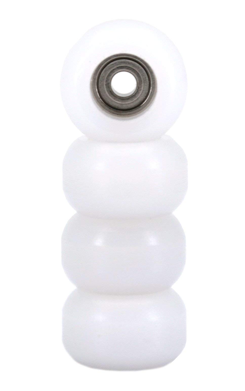 Teak Tuning CNC Polyurethane Fingerboard Bearing Wheels, White - Set of 4 Wheels - Durable Material with a Hard Durometer