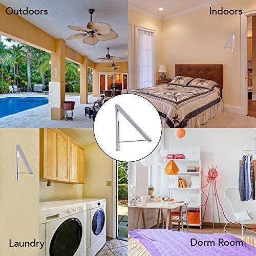 Single Foldable Clothing Rack, Wall-Mounted Retractable Clothes Hanger for Laundry Dryer Room, Hanging Drying Rod, Small Collapsible Folding Garment Racks, Dorm Accessories (Chrome)