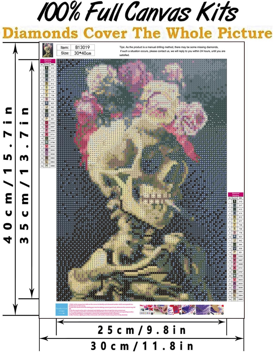 DIYGEMDOT Halloween Diamond Painting Kits for Adults, Horror Theme Diamond Art Kits for Beginners, DIY 5D Round Full Drill Diamond Dots Home Decor Gem Art Crafts (12X16 inches)