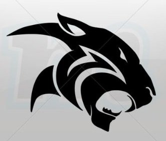 Black Panther Bust Silhouette Animal Decal Vinyl Sticker Auto Car Truck Wall Laptop 5.5" Wide - Black Color
