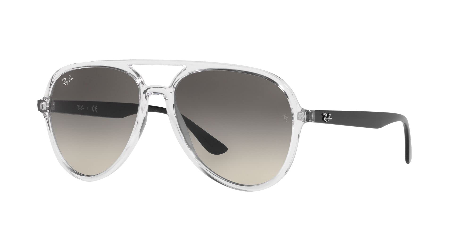 Ray-Ban RB4376 Aviator Sunglasses, Transparent/Grey Gradient, 57 mm