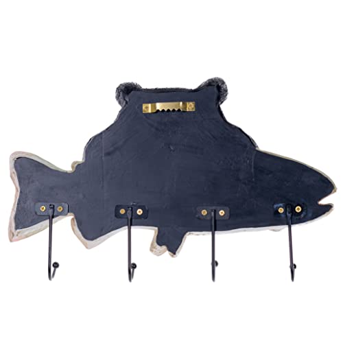 Pine Ridge Fish and Bear Key Holder - Wall Mounted Hangers with Hooks for Keys, Jackets, Towels and Decoration