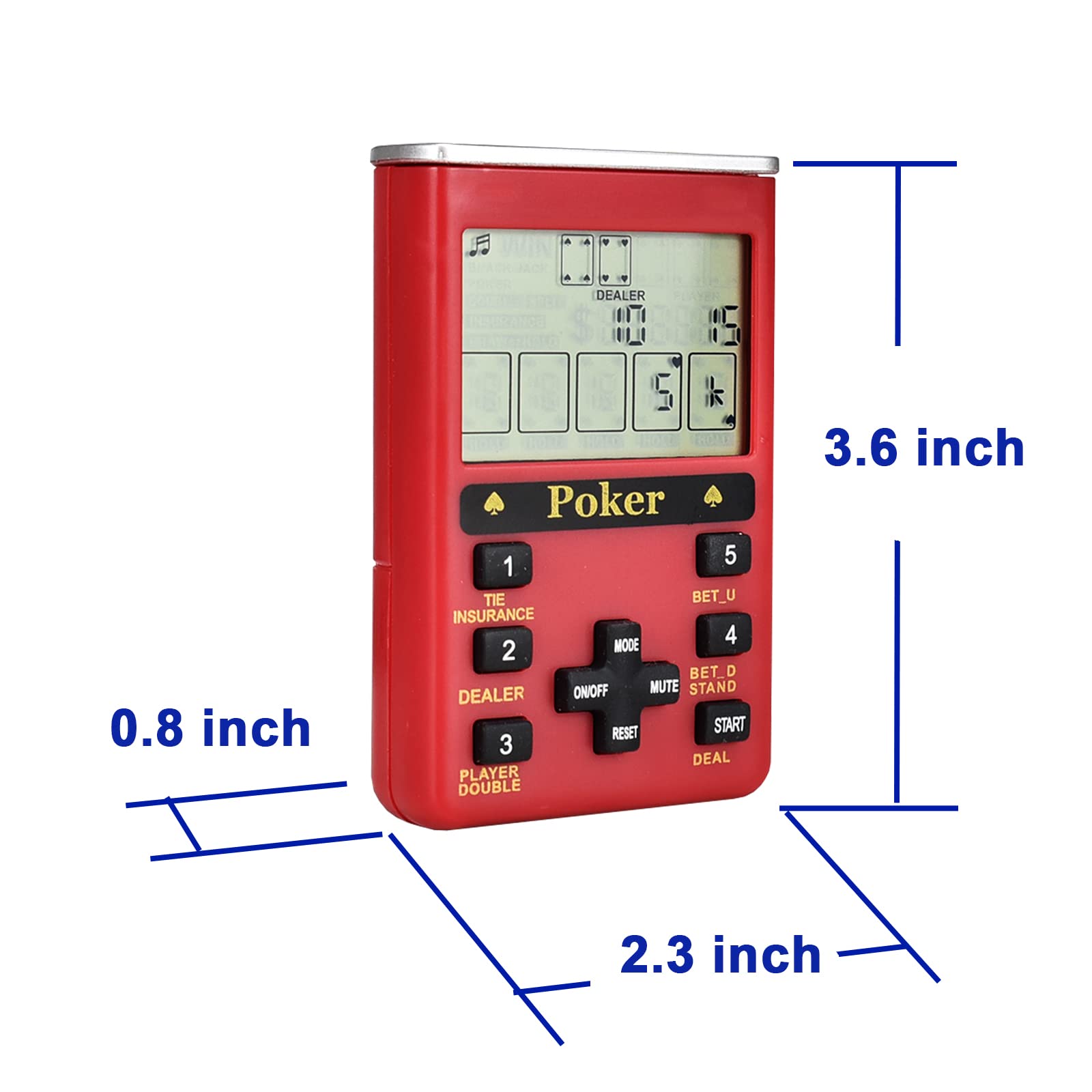 Lyght Electronic Handheld 7 in 1 Poker Game, Blackjack, Deuces, Baccarat, Slot, Lottery, Lucky 7 Dice, Casino Game…