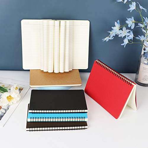 EUSOAR A5 Spiral Notebook, 6 Pack 5.5" x 8.3" 120 Pages Lined Travel Writing Notebooks Journal, Memo Notepad Sketchbook, Students College Office Business Subject Diary Ruled Spiral Book Journal