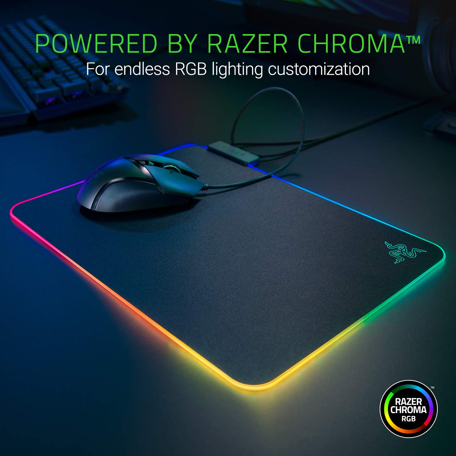 Razer Firefly V2 Gaming Mousepad + Viper Ultimate w/o Dock Gaming Mouse Bundle