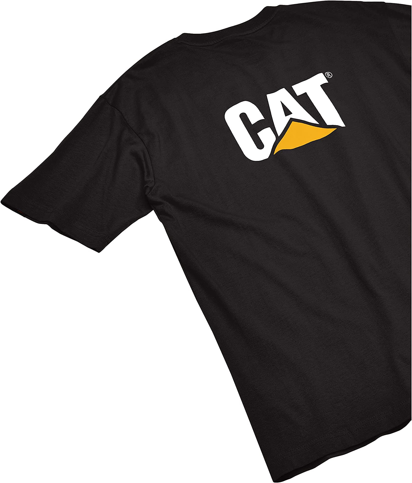 Caterpillar Men's Trademark T-Shirts with Shape-Retention Rib Trim Spandex, Tagless Neck, and CAT Logo on Left Chest, Eclipse Charcoal, X-Large