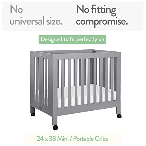 Mini Portable Crib Sheets Fitted for 24 x 38 Inch Mattress – Compatible with Dream on Me, Delta Porta Crib and Arms Reach Ideal Cosleeper – 2 Pack