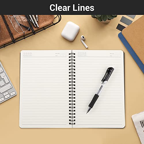 EUSOAR Students Ruled Spiral Notebook, A5 6 packs 5.5"X8.3" 120 Pages Lined Travel Writing Notebooks Journal, Memo Notepad Sketchbook, Students College Office Business Diary Book Journal-3 Colors