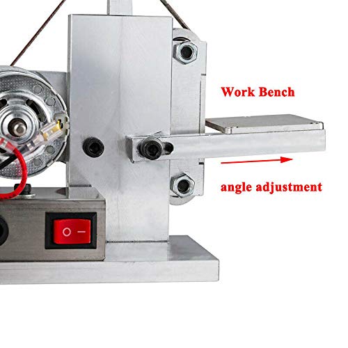 Cozyel 110V Mini Belt Sander Electric Sanding Polishing Grinding Machine Knife Apex Edge Sharpener 9000RPM with 10PCS Abrasive Belts for Metal Wood Acrylic Polish