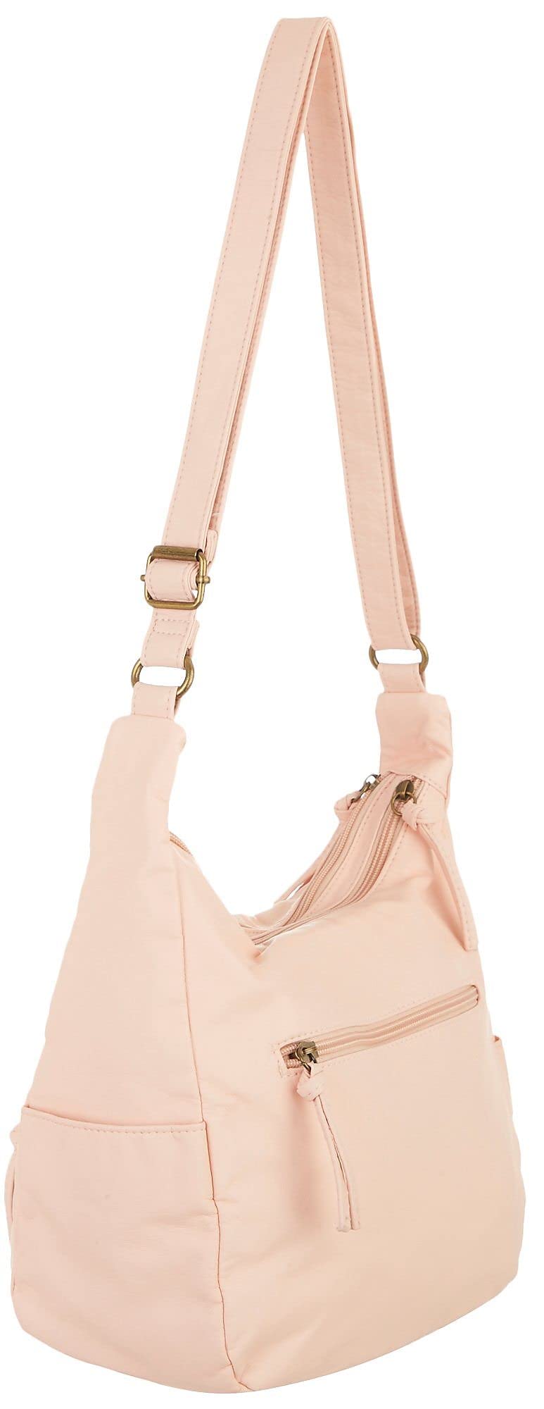 Bueno Dual Compartment Vegan Leather Crossbody Handbag One Size Pink
