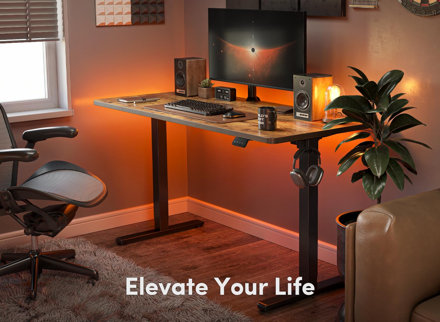 FEZIBO Electric Standing Desk, 40 x 24 Inches Height Adjustable Stand up Desk, Sit Stand Home Office Desk, Computer Desk, Black