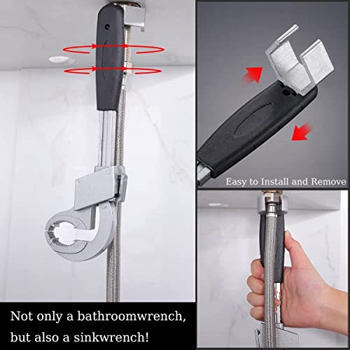 Drkicsy Universal Adjustable Double-ended Wrench, Multipurpose Bathroom Sink Wrench Set, Universal Bathroom Faucet Sink Water Pipe Wrench, Large Opening Adjustable Wrench Special Repair Tool (Boxed)