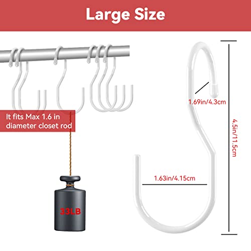 Purse Hanger Purse Organizer for Closet,S Hooks Twist Design Bag Hanger ,Closet Rod Hooks for Hanging Handbags,Purses,Belts,Scarves,Hats,Clothes,Pots and Pans. (8, White)