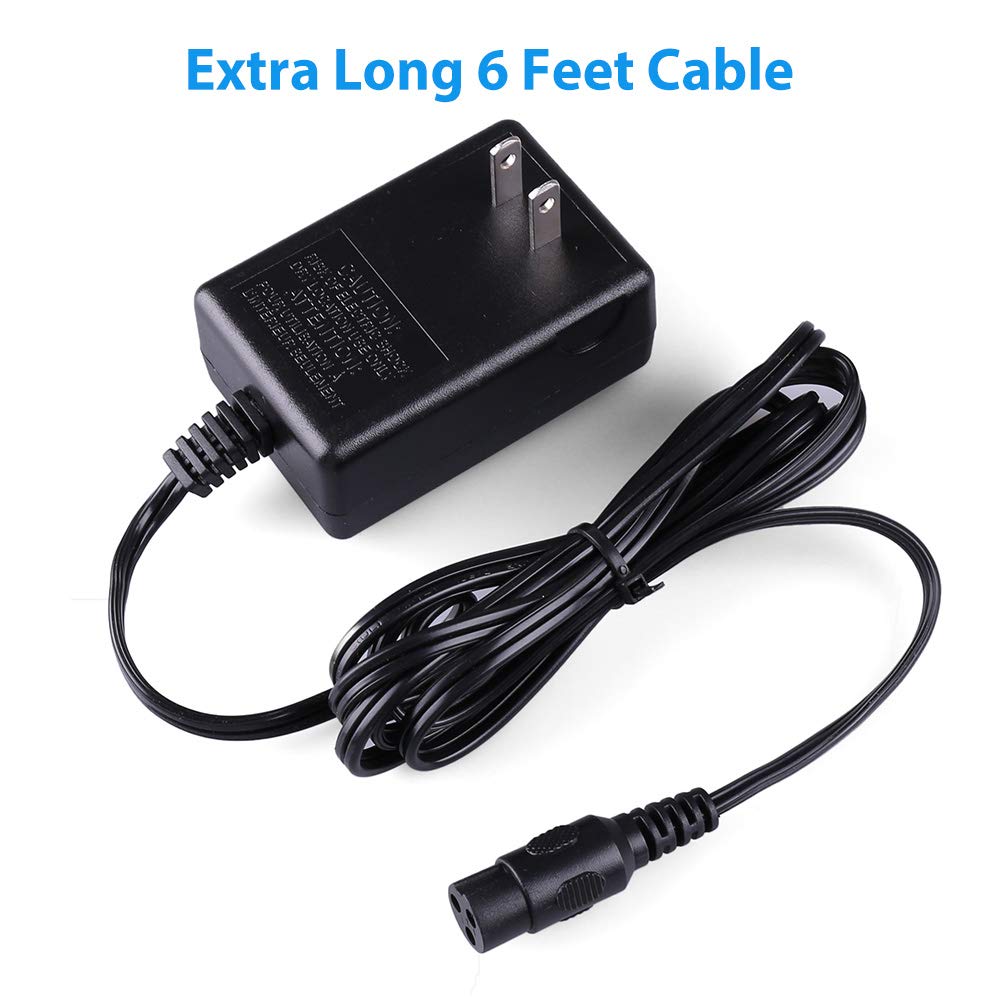 LotFancy Scooter Battery Charger for Razor E90, PowerRider 360, Jr. Electric Wagon, Boreem Tankman, Minimoto Submersible Cruiser, 12V 1A, 3-Prong Inline Connector, Replacement W13111401014