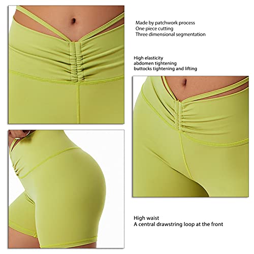 CATOO High Waist Patchwork Moisture Wicking Fitness Short Shorts Machine Washable Yoga Shorts For Running (S)
