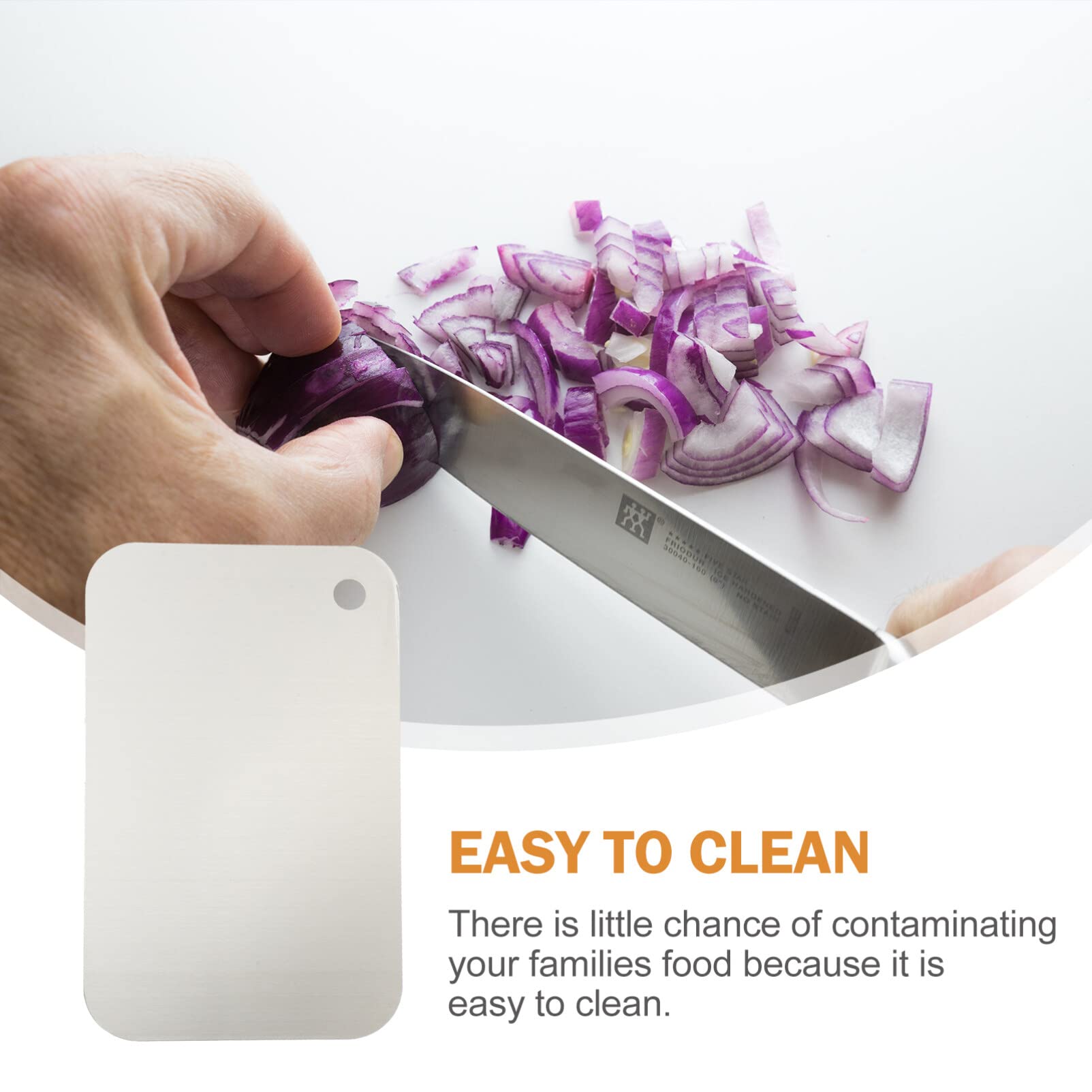 Cabilock Stainless Steel Cutting Board for Baby Food Meat Cheese Fruit Vegetables Metal Kitchen Chopping Board Heavy Duty Kitchen Butcher Block