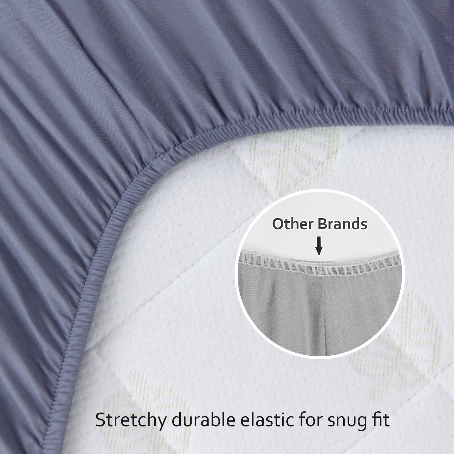 Crib Sheets and Waterproof Crib Mattress Protector 4 Pack Set,Waterproof Crib Sheets Mattress Pad Cover for Baby Boys and Girls, Grey&Navy