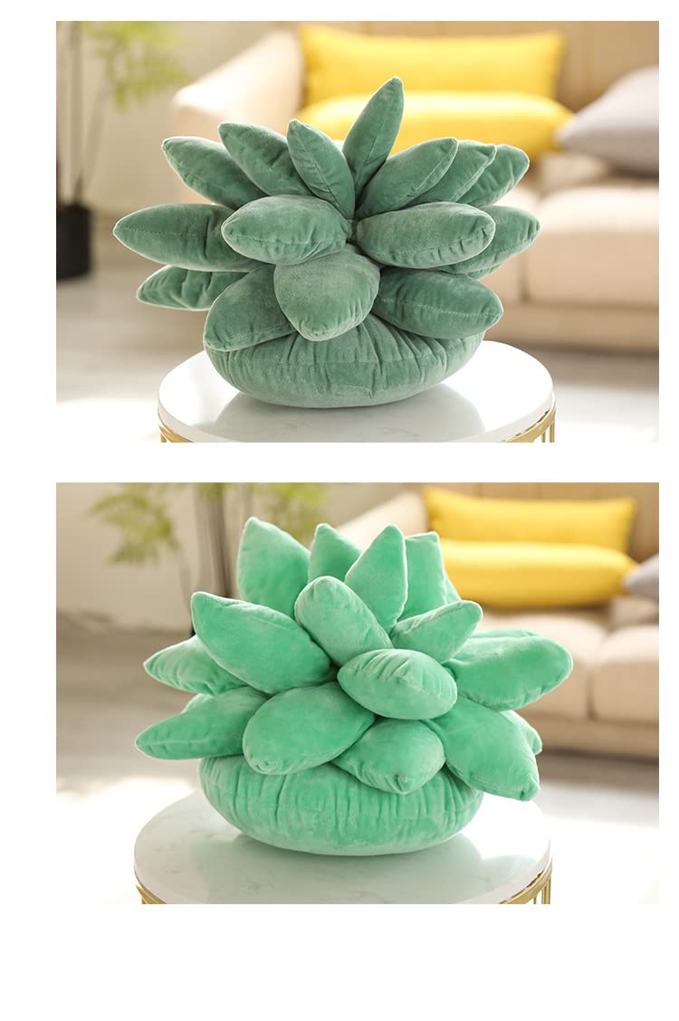 TADESES 3D Succulent Pillow,Cute Pillows,Leaf Pillow,Decorative Throw Pillow,Gifts for Succulent Lovers Or Kids (10 inches, Dark Green)