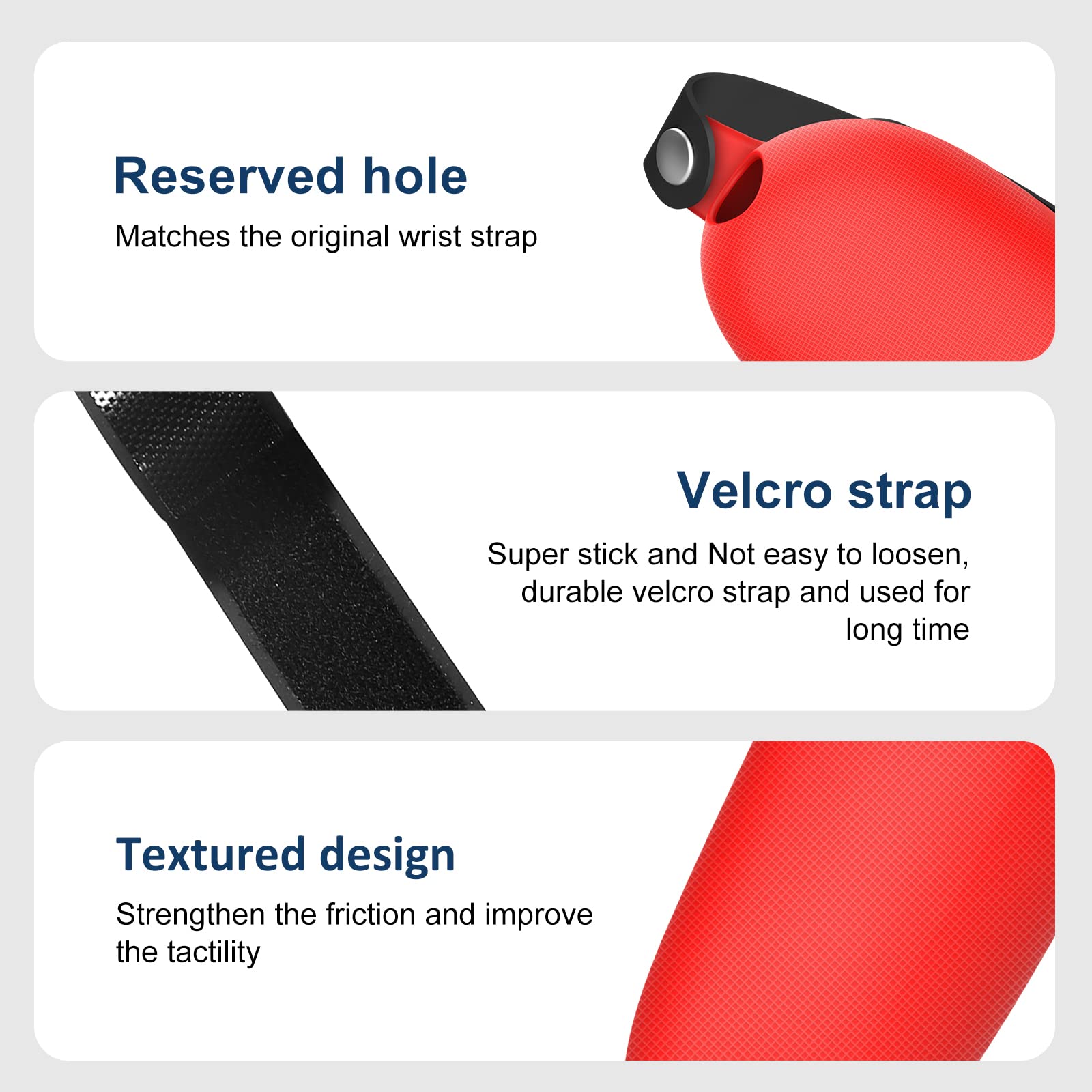 Controller Grips Cover Compatible with Oculus Meta Quest Pro Accessories, Silicone Anti-Slip Case Shell Protector for Quest Pro (Red)