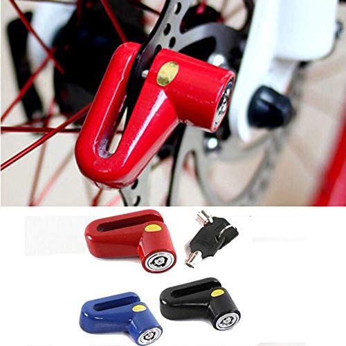 Bicycle Lock Waterproof Bike Lock Security Theft Heavy Duty Motorcycle Bicycle Moped Scooter Disk Brake Rotor Lock Accessories-Black Bike Lock (Color : Red)