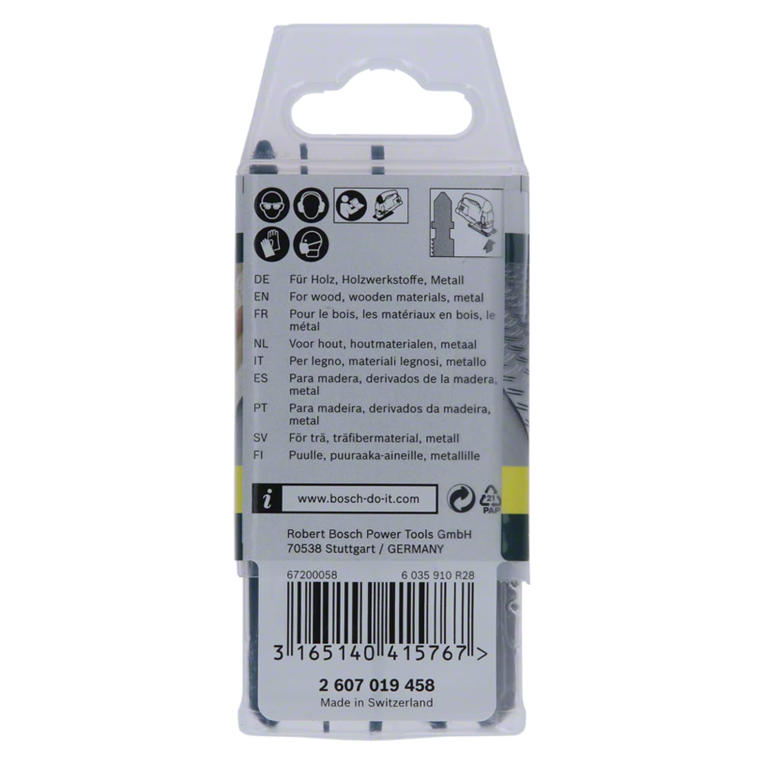 Bosch 2607019458 Jigsaw Blade Set with T-Shaft 8 Pcs