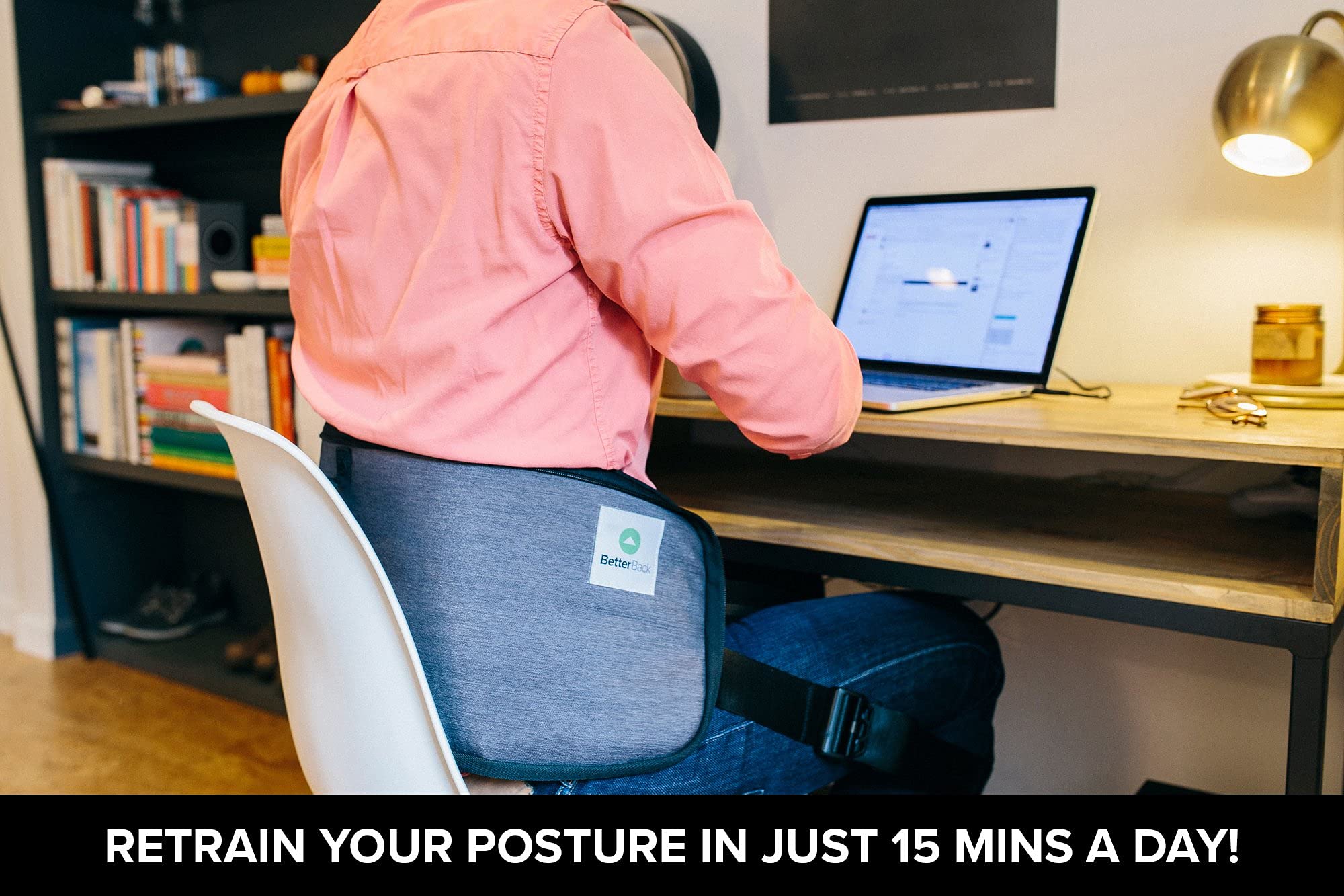 BetterBack Therapy - Sit in Perfect Posture + Lower Back Pain Relief (Heat and Ice Healing) - Portable Ergonomic Office Chair