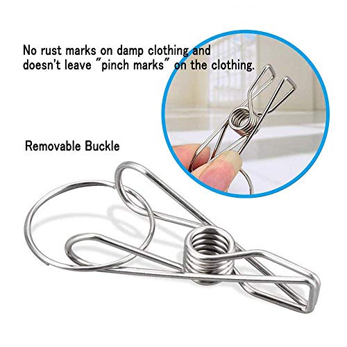 Fayleeko Clothes Drying Rack with 34 Clips, Folding Stainless Steel Drying Hanger, Baby Hangers,Clothes Hangers for Drying Socks,Drying Towels, Diapers, Bras, Baby Clothes,Underwear