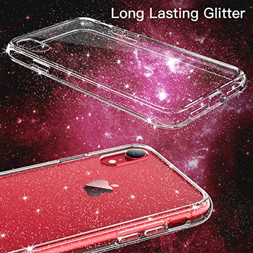 JETech Glitter Case for iPhone XR, 6.1-Inch, Bling Sparkle Shockproof Phone Bumper Cover, Cute Sparkly for Women and Girls (Clear)