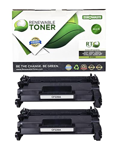 RT 26A CF226A MICR Ink Compatible with HP Pro M402n M402dn M402d M402dw MFP M426fdw M426fdn M426dw | 26X CF226X Check Printer Toner Cartridge (Pack of 2)