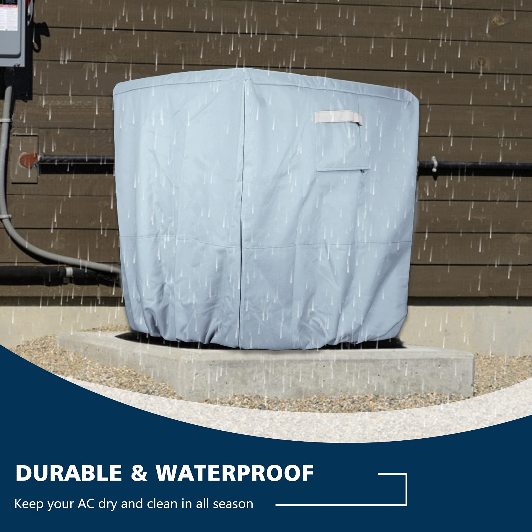 Pearwow Air Conditioner Cover for Outside Unit,Outdoor Central Winter AC Cover Fits up to 24L x 24W x 30H inches