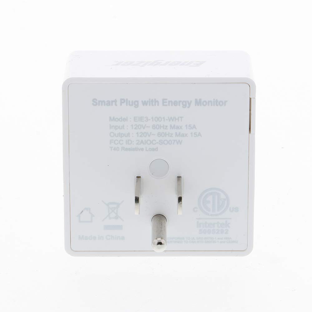 Energizer Connect Smart Indoor Plug with Energy Monitor, Automation, Remote Access and Voice Control | Compatible with Alexa and Google Assistant