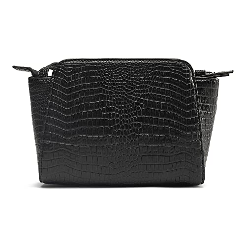 Crossbody Bags for Women-Small Vintage Leather Multi Pocket Shoulder Sling Womens Purses and Handbags (Black-3)