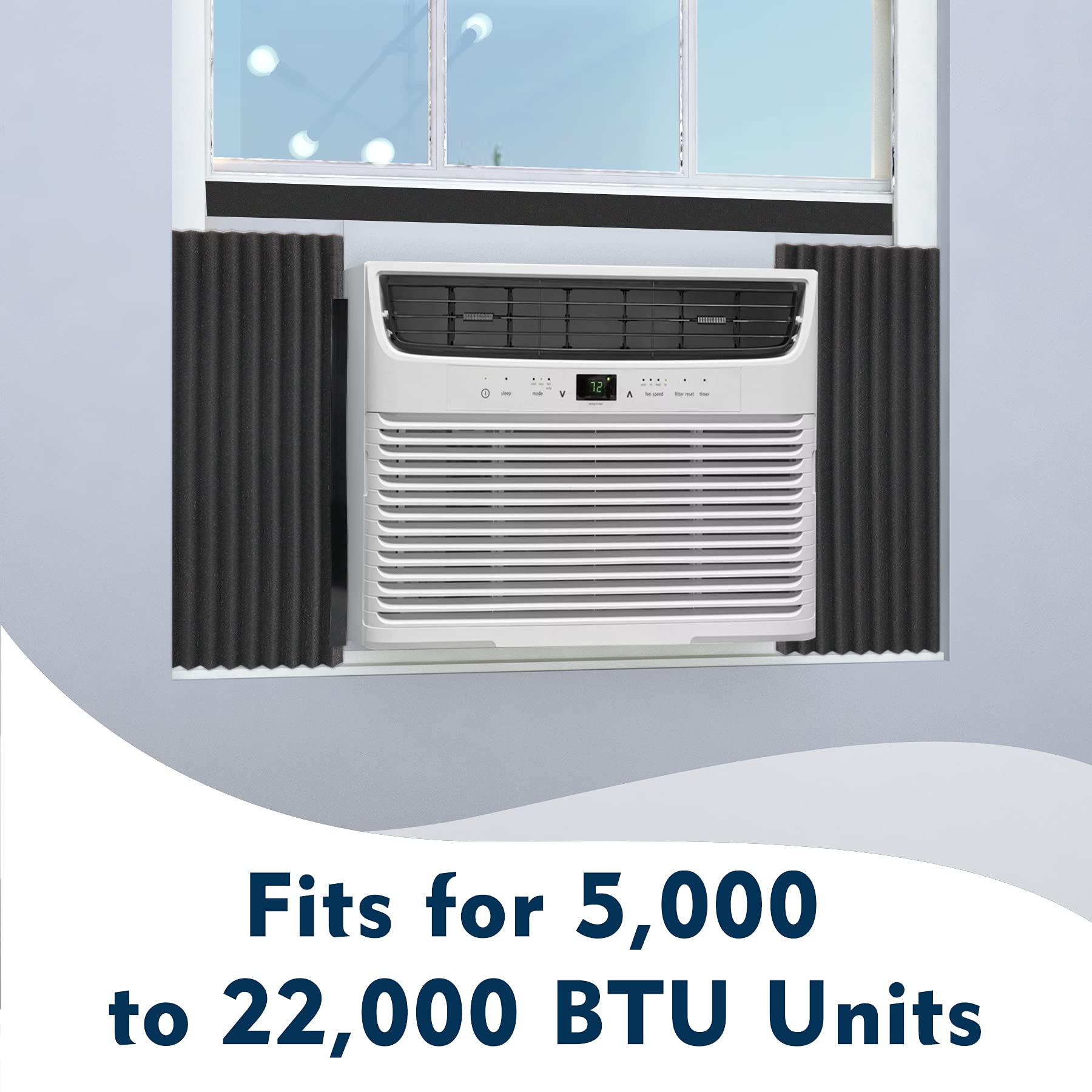 Pearwow Window Air Conditioner Foam Insulation Panels,17 x 9 x 7/8 Inch AC Side Insulating Panel Kits with Window AC Foam Seal Strip Insulation,3.2 ft x 1 Roll