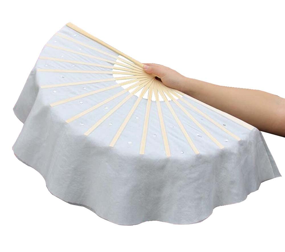 Black Temptation Chinese Folk Dance Fan Short Silk Flutter Fan Folding Silk Fan Veil #20