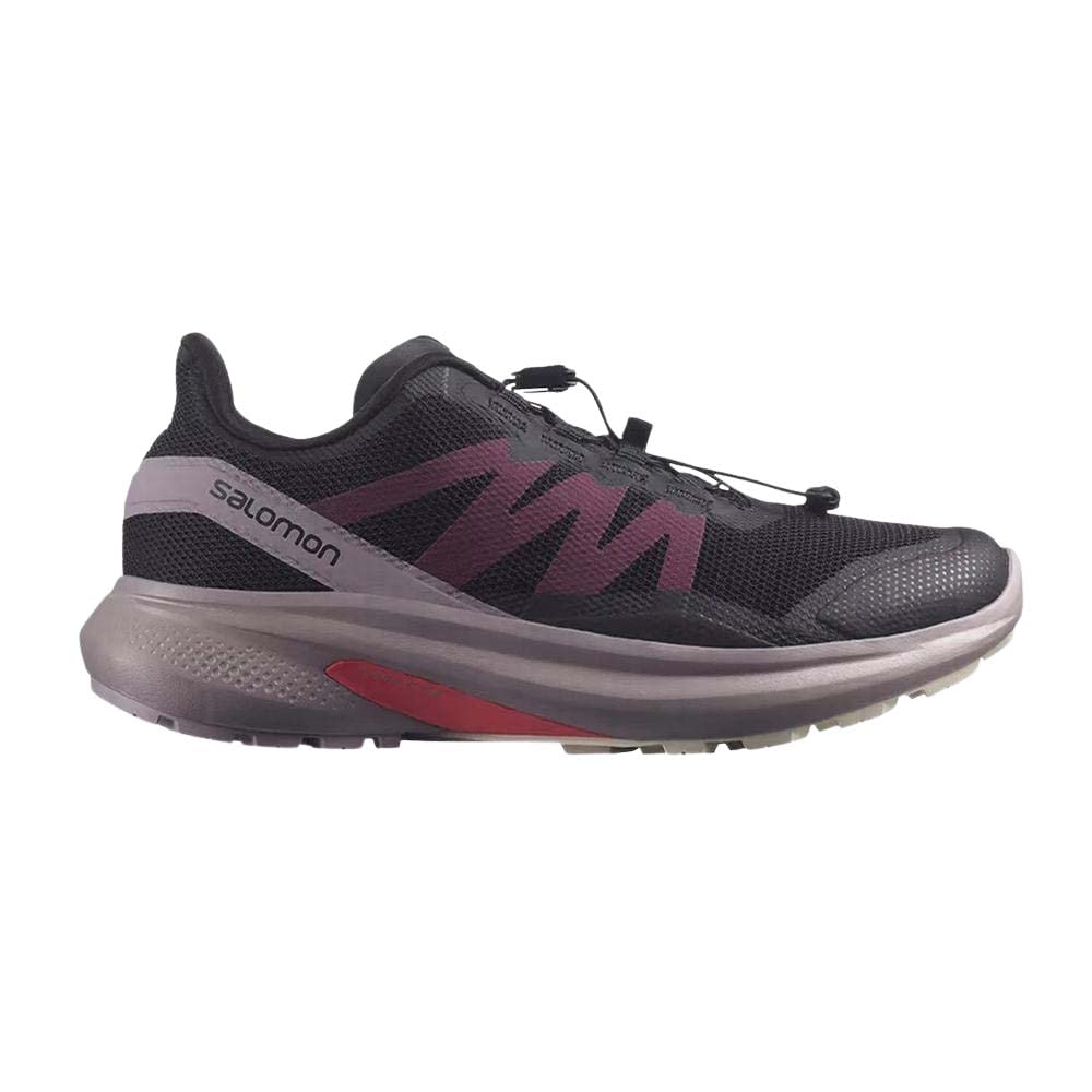 Salomon HYPULSE Trail Running Shoes for Women, Black/Quail/Rainy Day, 6