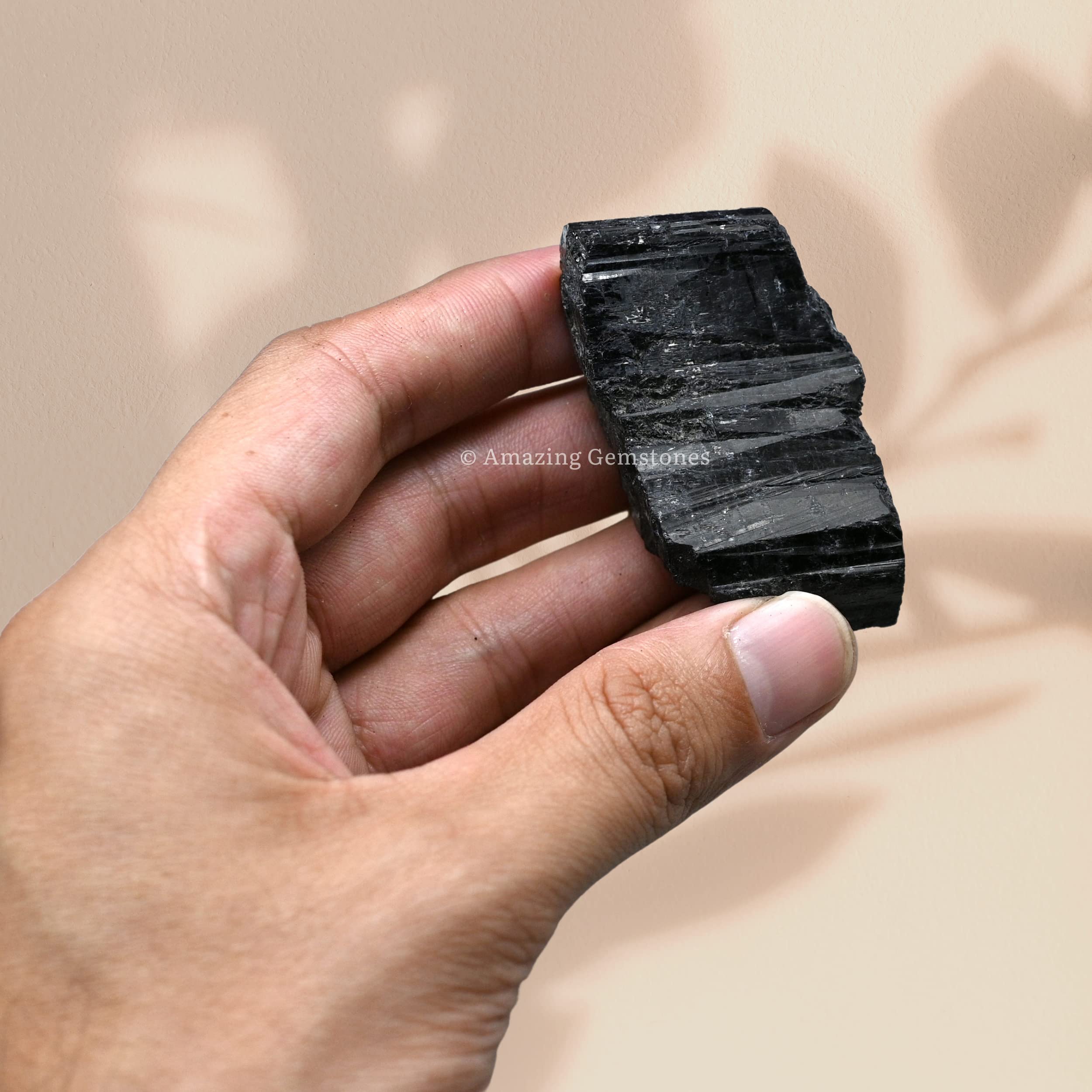 Black Tourmaline Crystals Rough Stone in Bulk, 1lb Regular Pieces Turmalina Negra Piedra Originales, Large Black Tourmaline Crystal Healing Stones for Protection, Do it Yourself Crafts Making