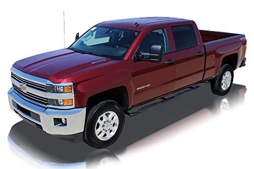 Raptor Series Nerf Bars Side Steps 4in Oval Black Curved for 07-18 Silverado/Sierra 1500/2500/3500 Crew Cab