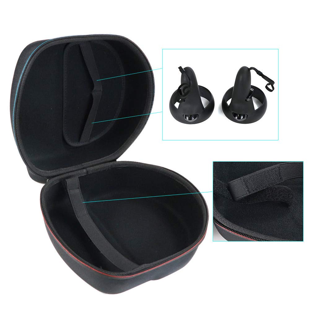 Storage Box Accessories VR Gaming Headset Hard Shell Zipper hion Travel Case EVA Cover Controllers Potable Protective Dustpfoof Carrying Bag for Oculus Quest(Black)
