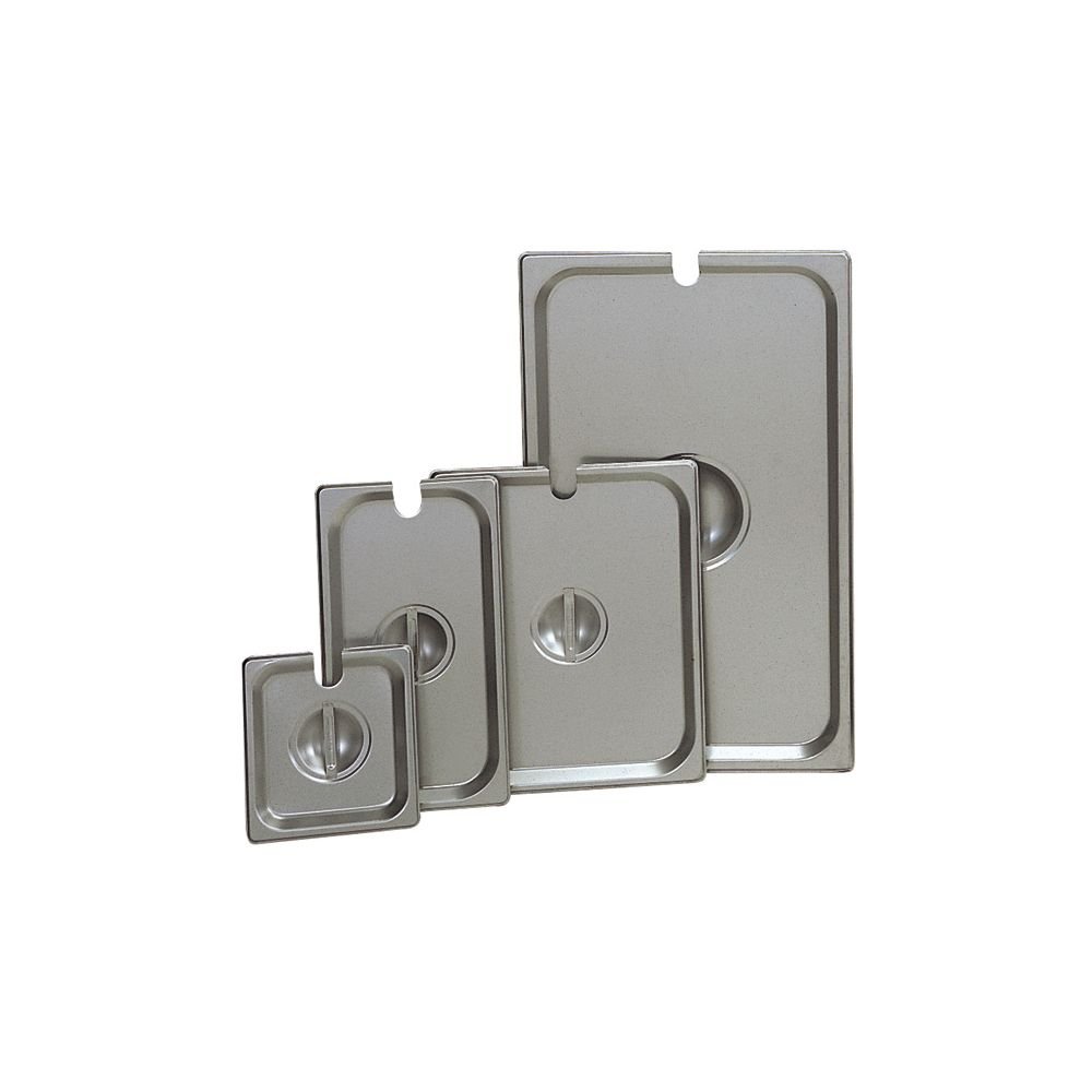 Update International STP-33CHC S/Steam Table Pan Cover, Third Size Notched, 18-8 Stainless Steel AISI-304