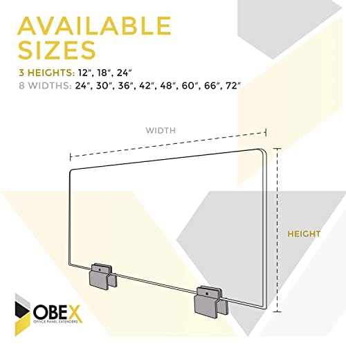 OBEX Acoustical Cubicle Privacy Screen Extender Desk Panel & Office Divider, Add Separation & Block Noise, 18" X 60", Graphite
